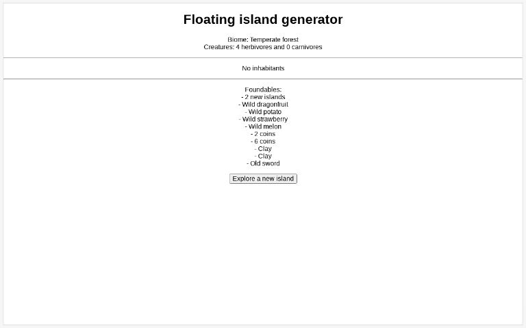 Floating island generator