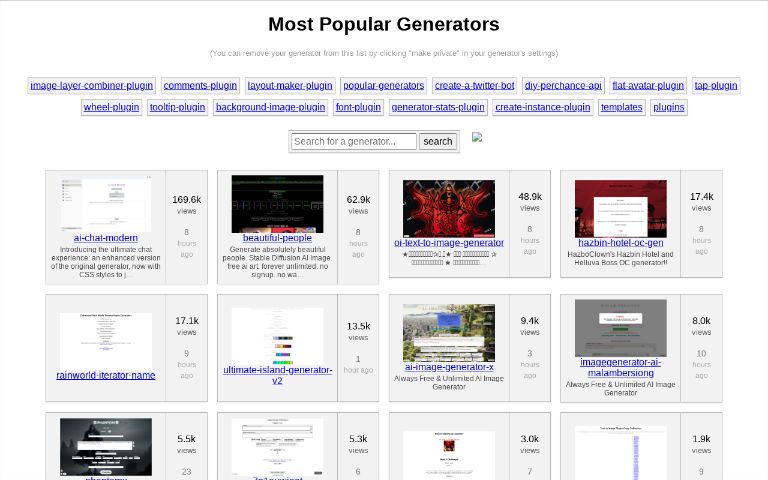 Most Popular Generators