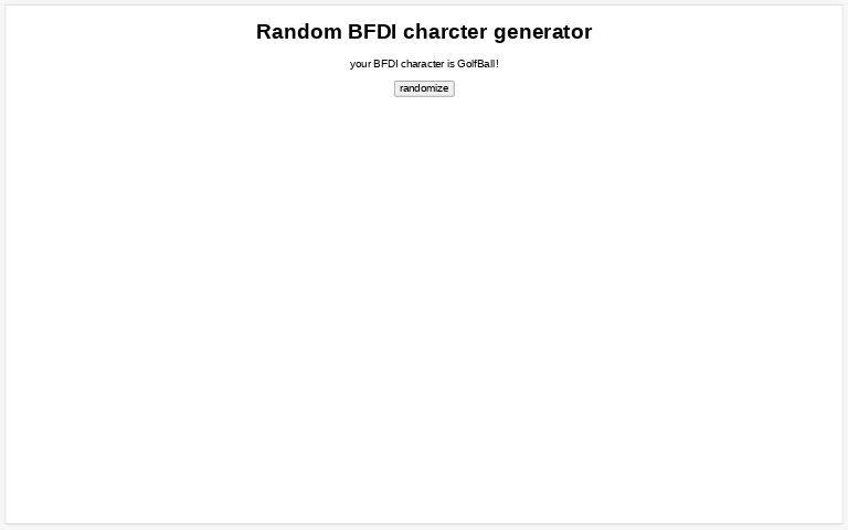 Random BFDI charcter generator