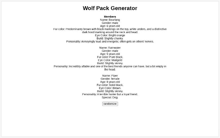 Wolf Pack Generator