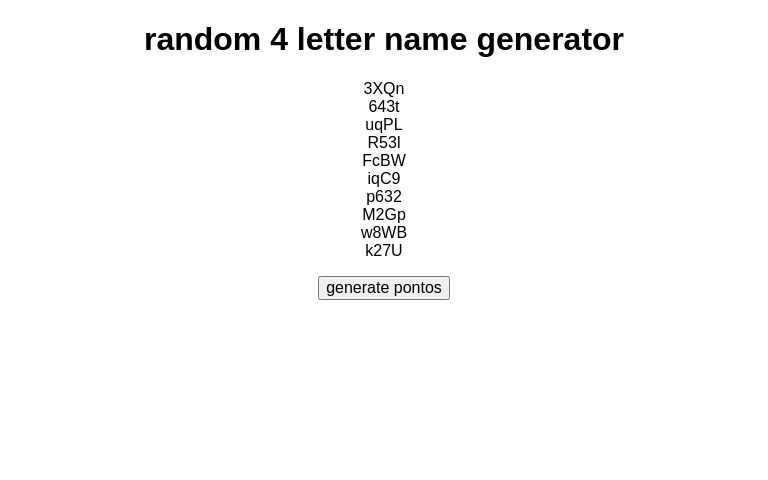 random 4 letter name generator