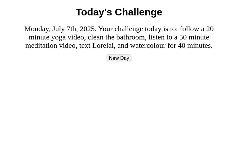 Today's Challenge ― Perchance Generator