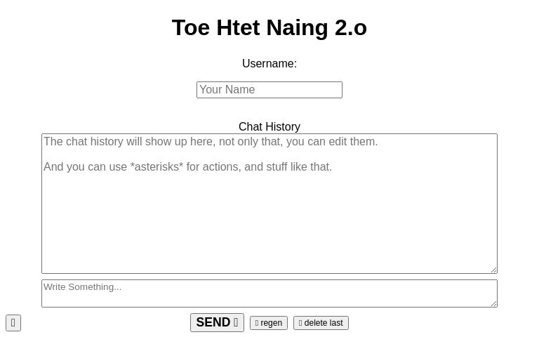 Toe Htet Naing AI ― Perchance Generator