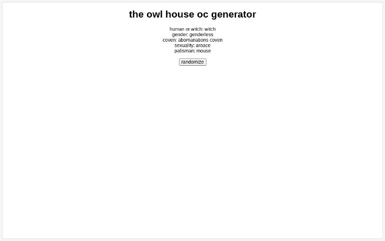 the owl house oc generator