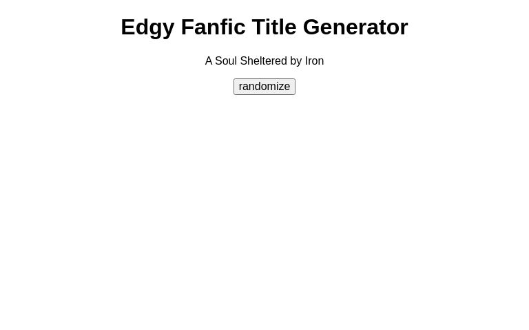 Edgy Fanfic Title Generator