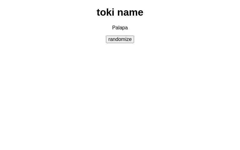 toki name ― Perchance Generator