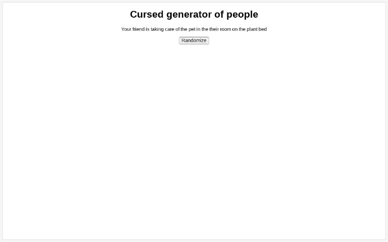 Cursed generator of people