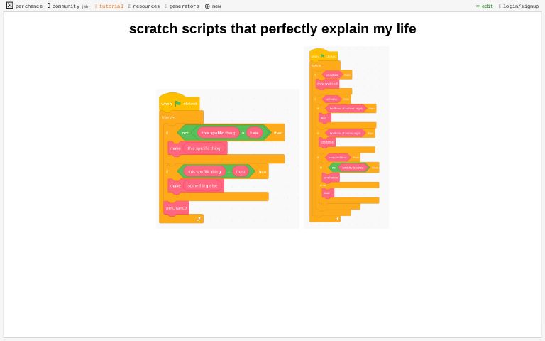 scratch scripts that perfectly explain my life ― Perchance Generator