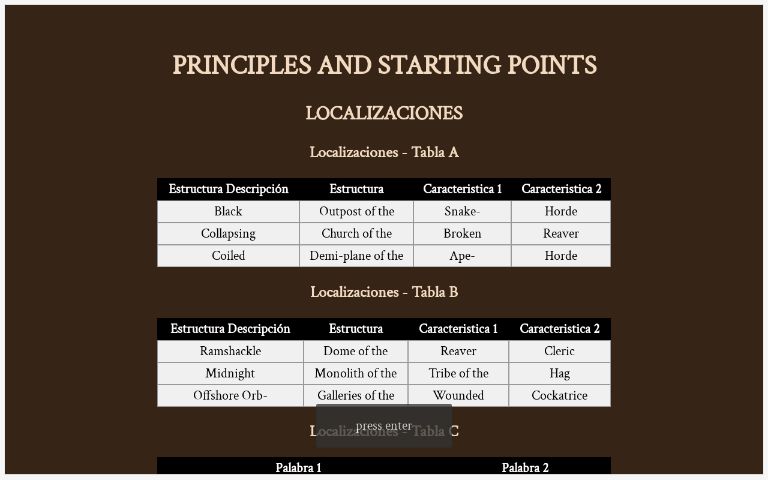 PRINCIPLES AND STARTING POINTS ― Perchance Generator