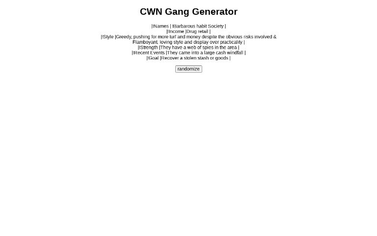 CWN Gang Generator