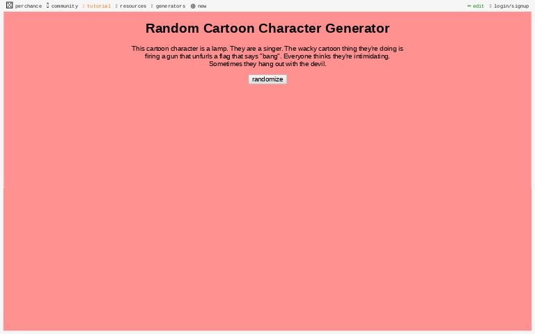 Random Cartoon Character Generator