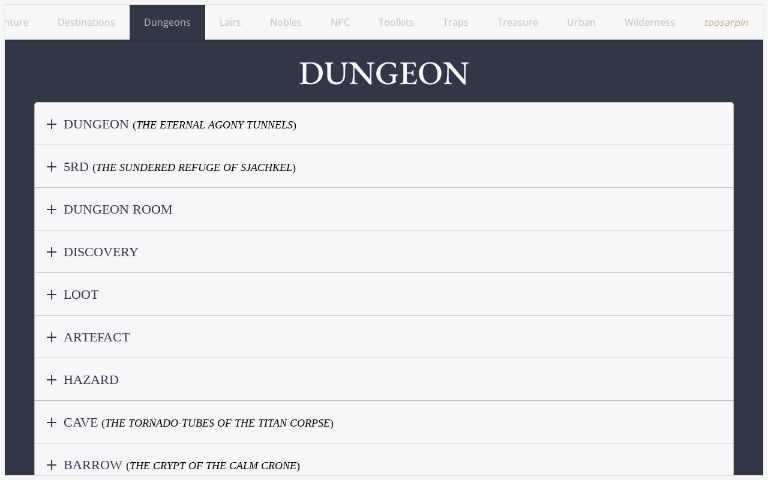 Dungeon ― Perchance Generator