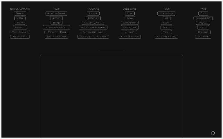 Ironsworn Delve ― Perchance Generator