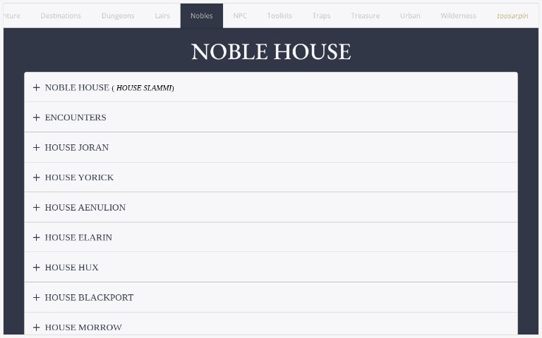 Noble House ― Perchance Generator