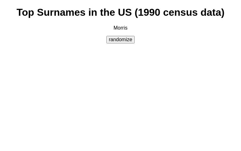 Top Surnames in the US (1990 census data) ― Perchance Generator
