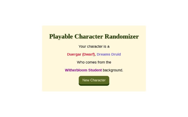 Dnd Character Prompt Generator