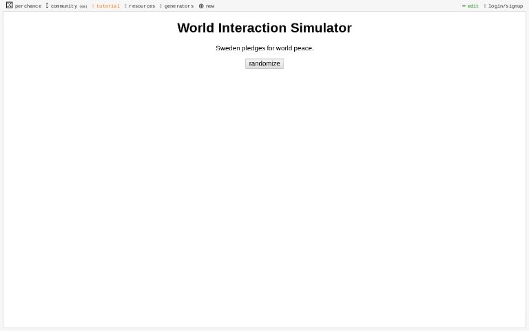 World Interaction Simulator ― Perchance Generator