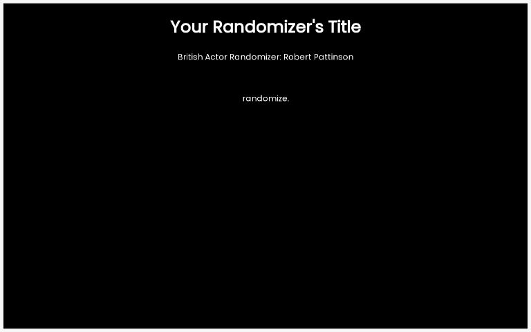 totally "random" randomizer... ― Perchance Generator