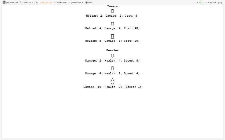 Tower Defense ― Perchance Generator