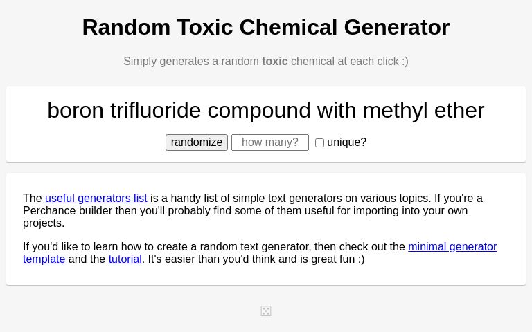 Random Toxic Chemical Generator