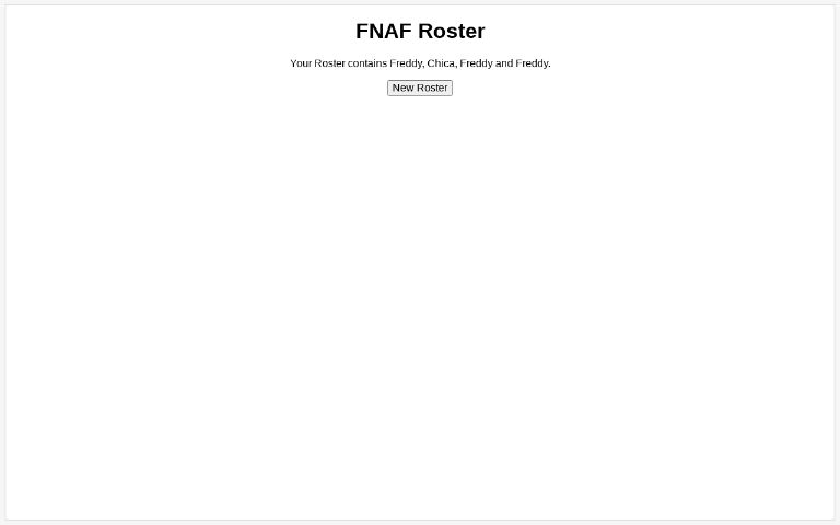 FNAF Roster ― Perchance Generator