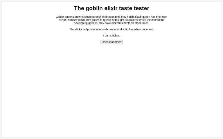 The goblin elixir taste tester ― Perchance Generator