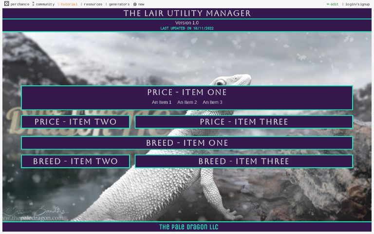 The Pale Dragon's Workshop ― Perchance Generator