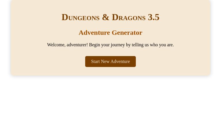 Dungeons & Dragons 3.5 ― Perchance Generator