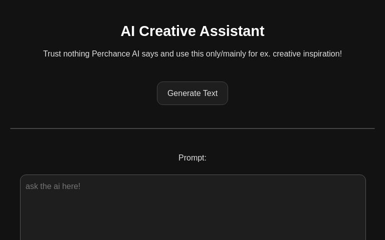 AI Creative Assistant ― Perchance Generator