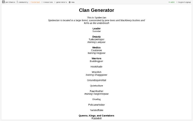 Clan Generator