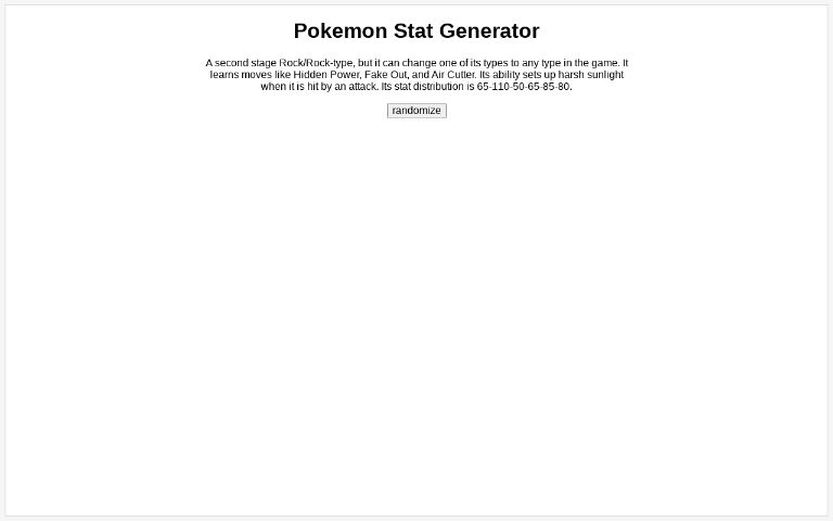 Pokemon Stat Generator