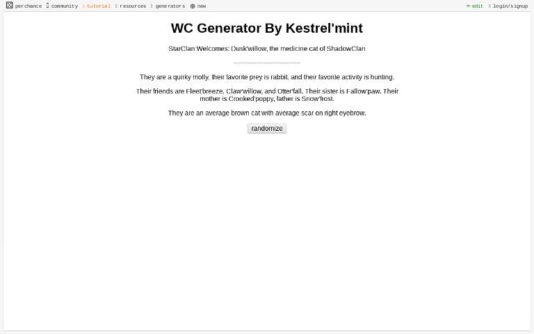 WC Generator By Kestrel'mint