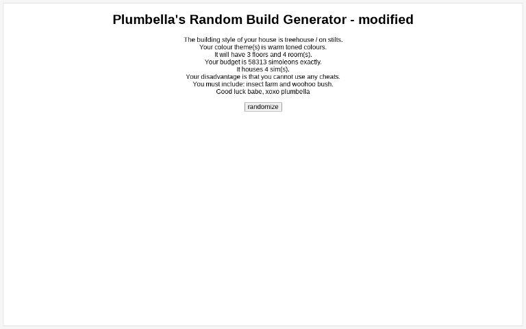 Plumbella's Random Build Generator - modified