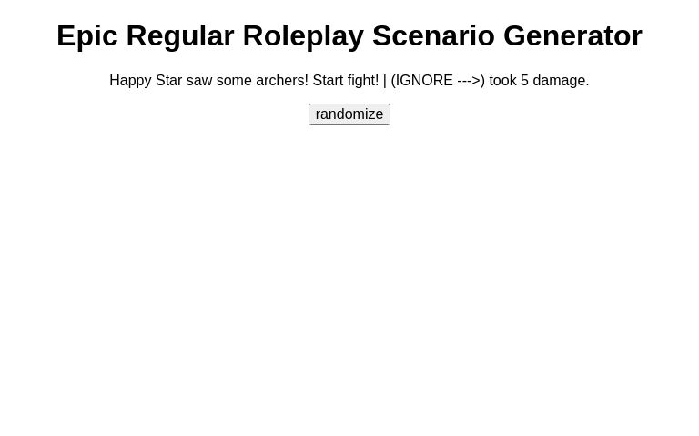 Epic Regular Roleplay Scenario Generator