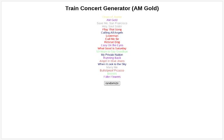 Train Concert Generator (AM Gold)