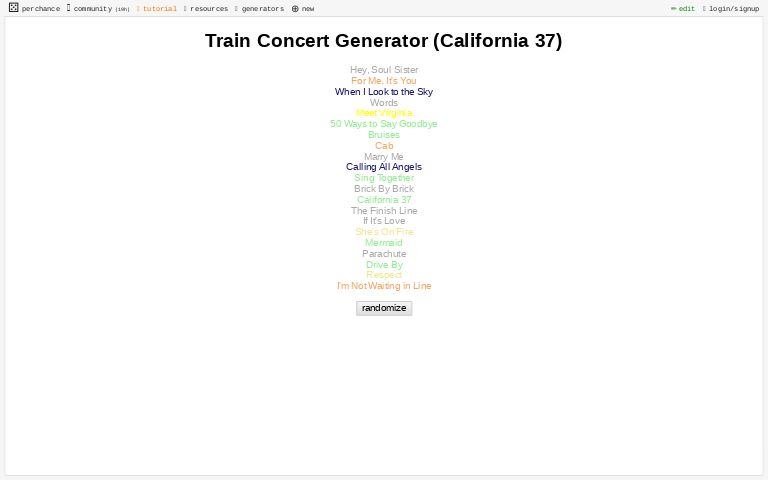 Train Concert Generator (California 37)