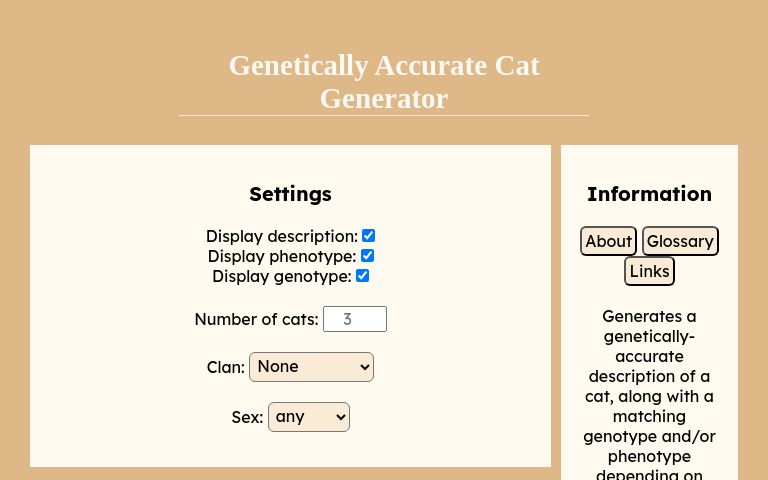 Genetically Accurate Cat Generator