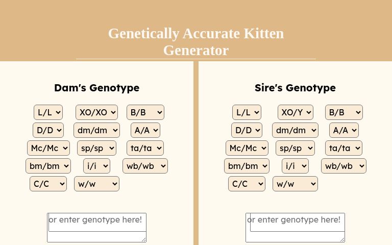 Genetically Accurate Kitten Generator
