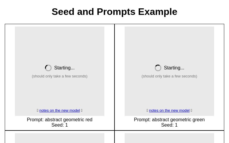 Seed and Prompts Example ― Perchance Generator