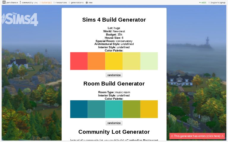 Sims 4 Build Generator