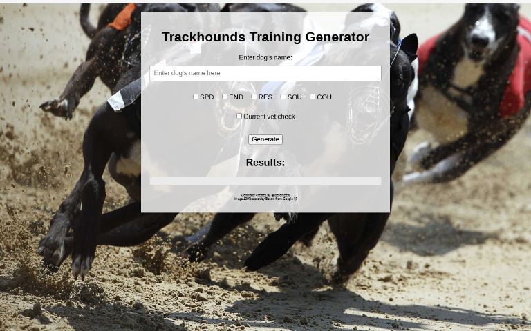 Trackhounds Training Generator