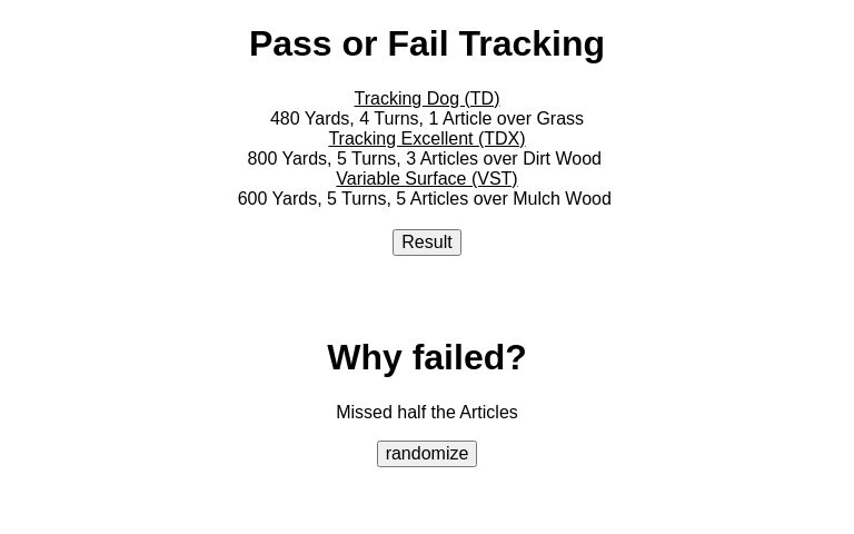 Pass or Fail Tracking ― Perchance Generator