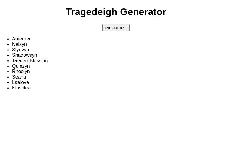 Tragedeigh Generator