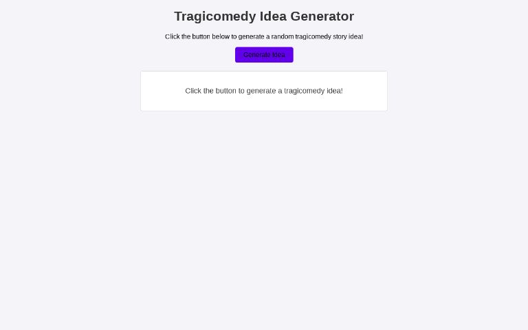 Tragicomedy Idea Generator