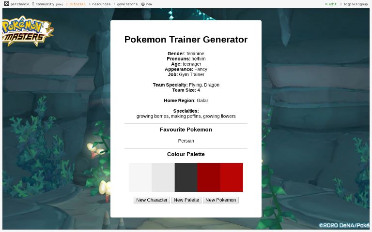 Pokemon Trainer Generator