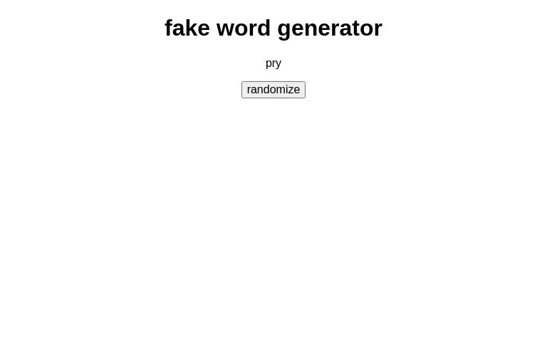 fake word generator