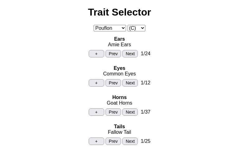 Trait Selector ― Perchance Generator