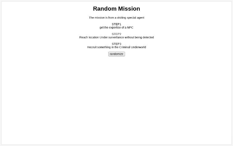 Random Mission ― Perchance Generator
