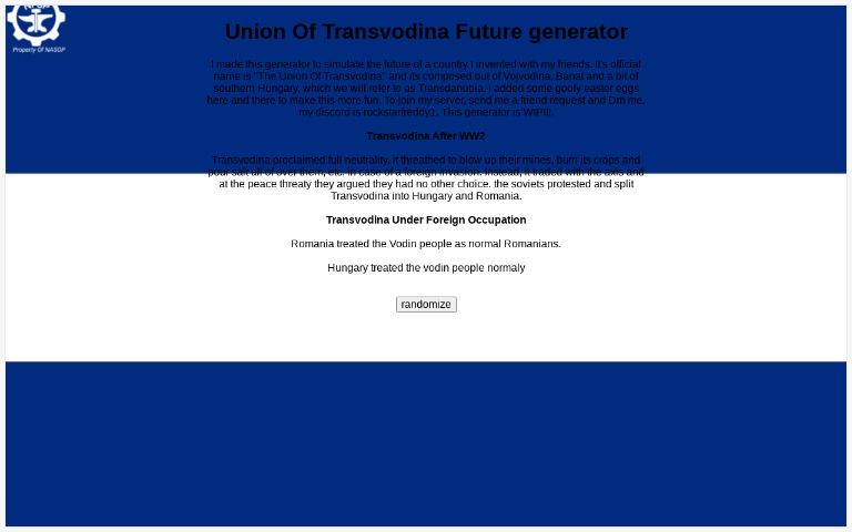 Union Of Transvodina Future generator