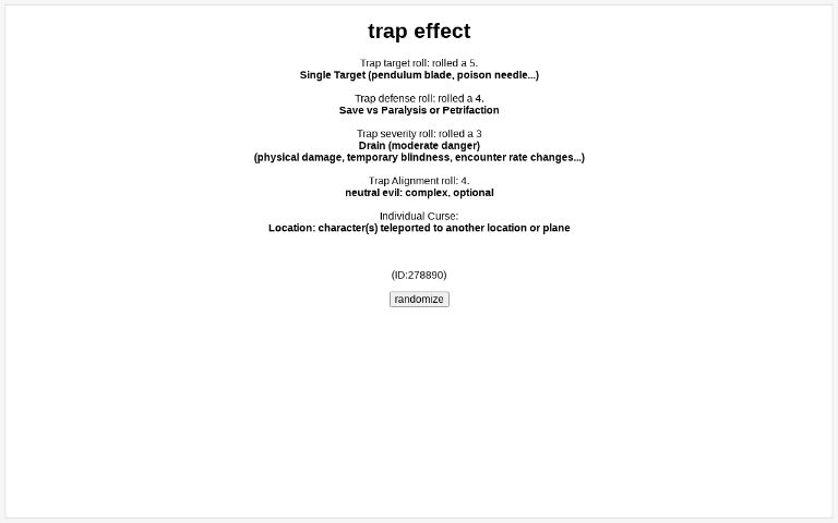 trap effect ― Perchance Generator